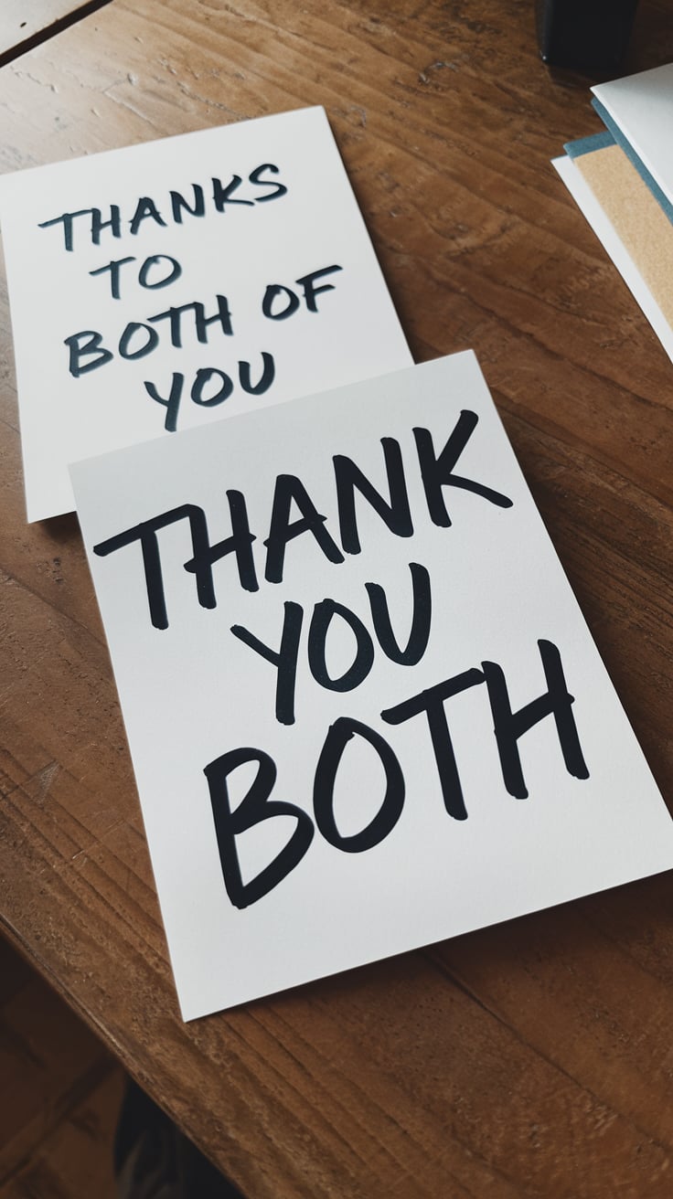 Thank You Both Vs Thanks to Both of You: Difference - Grammar Beacon
